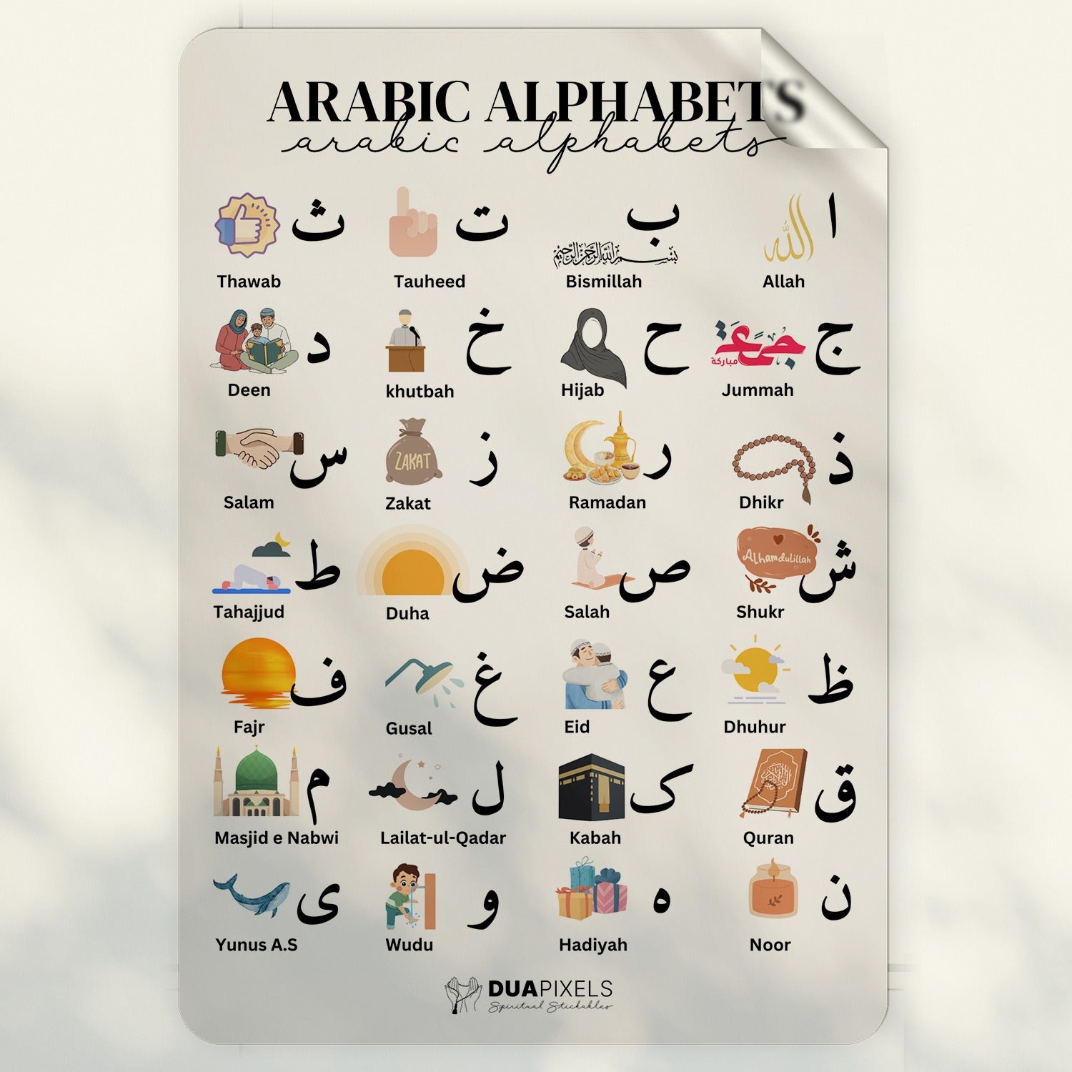 Arabic Alphabet for Kids | Learn Arabic Alphabet Wall Stickers